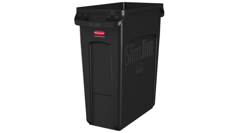 16 Gallon Vented Slim Jim Waste Container w/ Handle