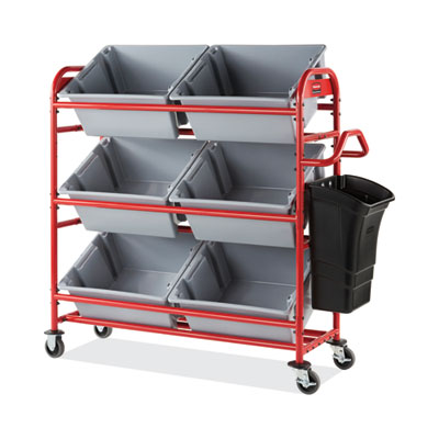 Rubbermaid 2144269 TOTE PICKING CART WITH ANGLED SHELVES